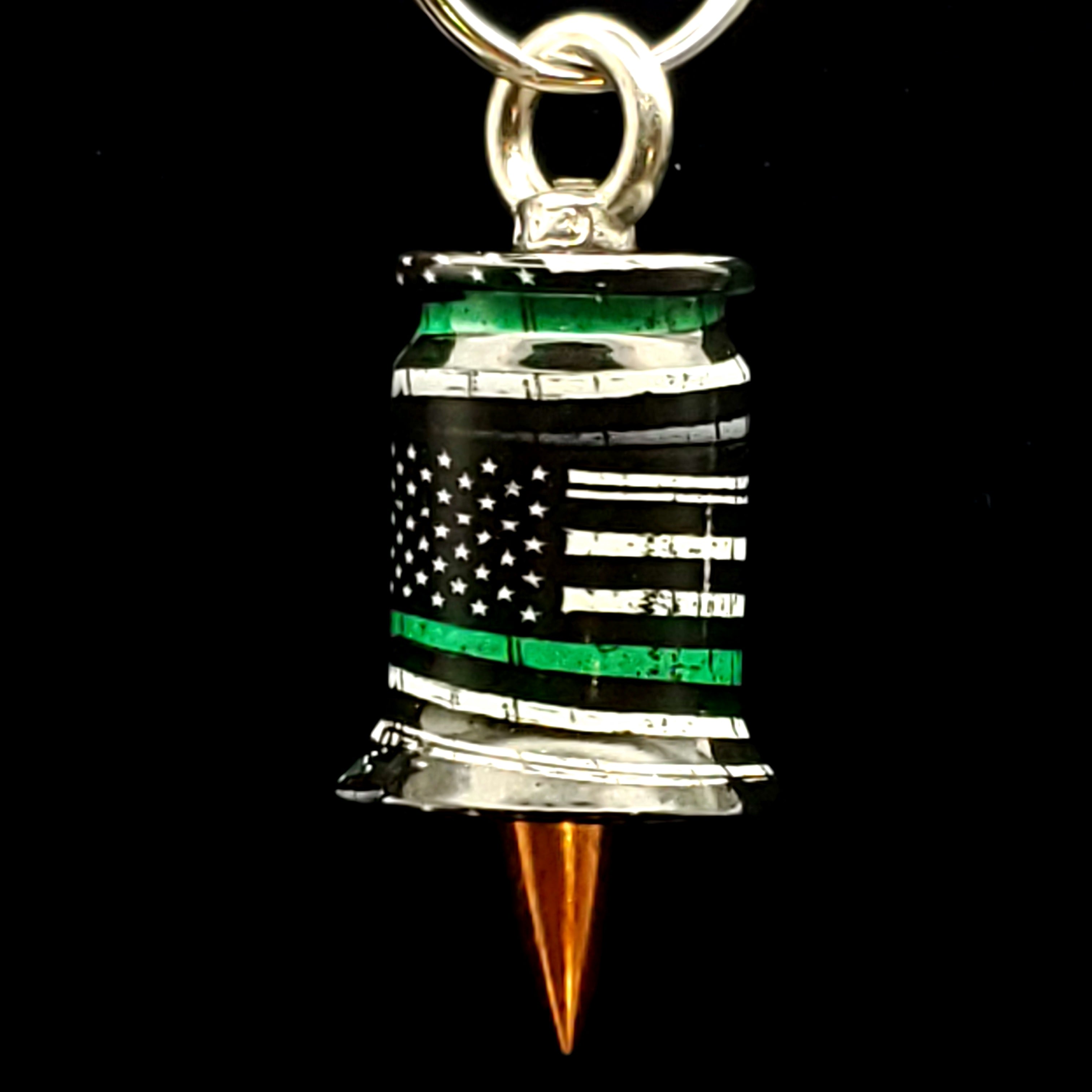 Green Line Flag .50 Cal Defender Bell – 50 Cal Bullet Bells